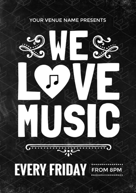 Live Music Template with Guitarist Image in Background - Poster - Easil