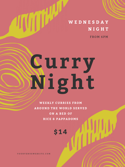 Curry Night Promo : Abstract Shape - Poster Template - Easil