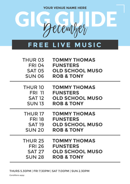 Gig Guide with geometric shape background feature - Poster Template - Easil