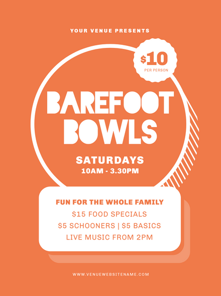 Barefoot Bowls - Poster Template - Easil