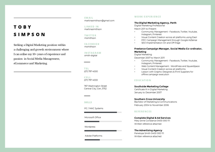 Scribble Elements Square Resume Template - Easil