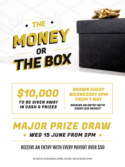 Money or the Box - Win Cash Competition - Poster Template - Easil