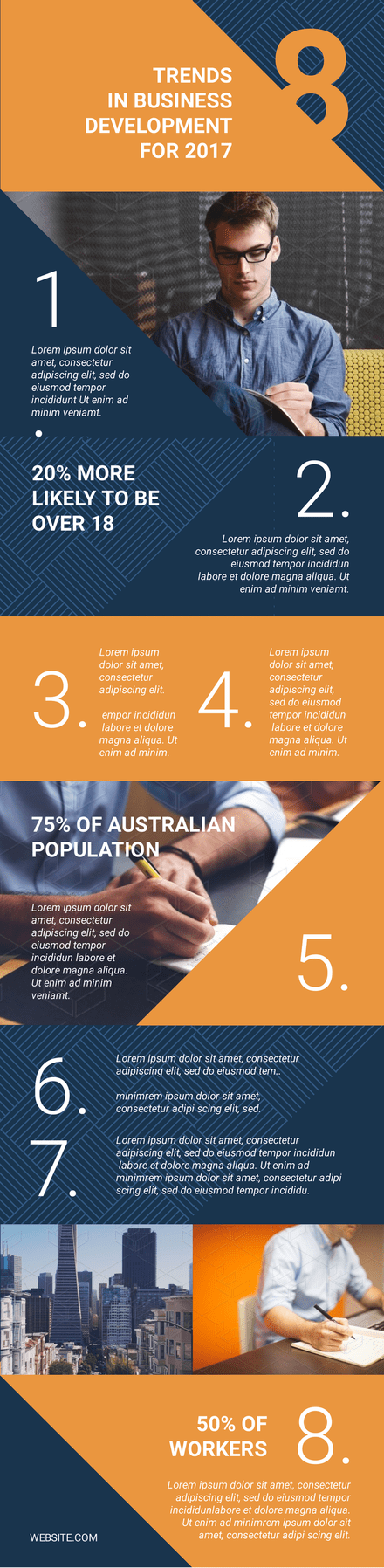 Trends in Business Development 8 Section Infographic Template ...