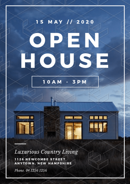 Luxurious Country Living Open House Promotion - A4 Portrait Document ...