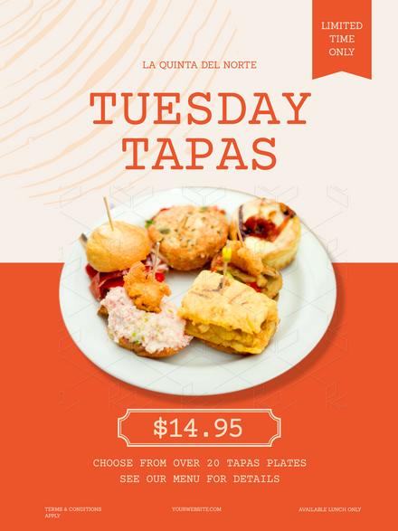 Tuesday Tapas: Spanish Food Promotion Template - Poster - Easil