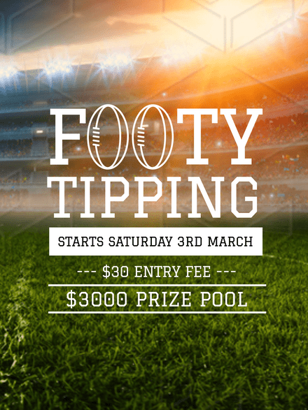 Football Tipping Competition poster with illustrated ball heading ...