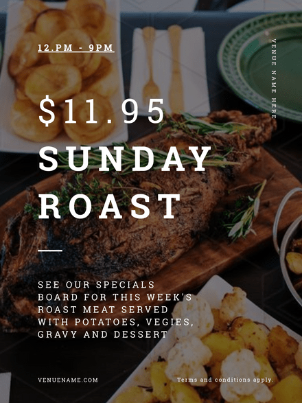 Sunday Roast Meal Template - Poster - Easil
