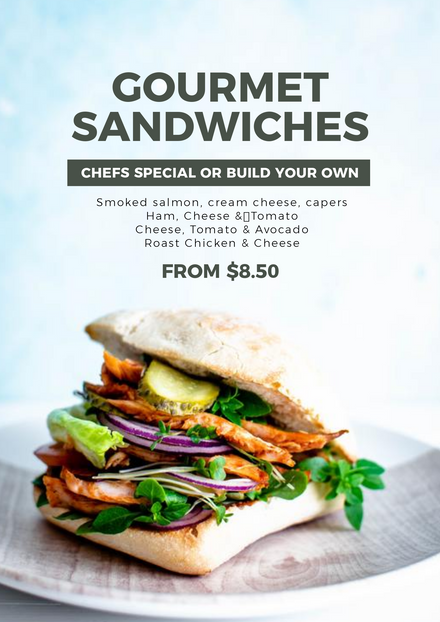 Gourmet Sandwiches Menu Template - Poster - Easil