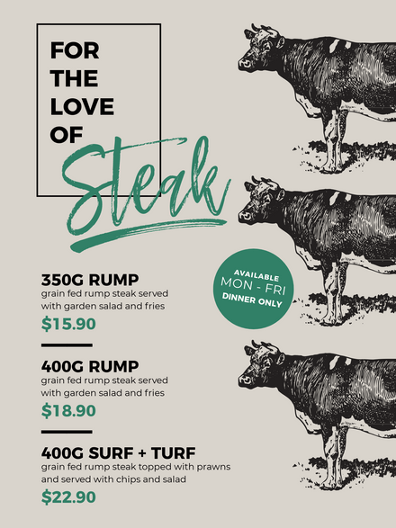For the Love of Steak - Food Promotion Template - Poster - Easil