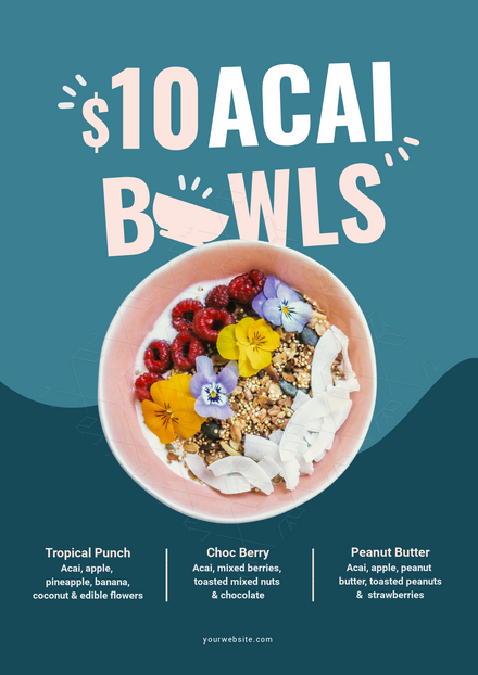 Acai Bowl Blue Template - Poster - Easil