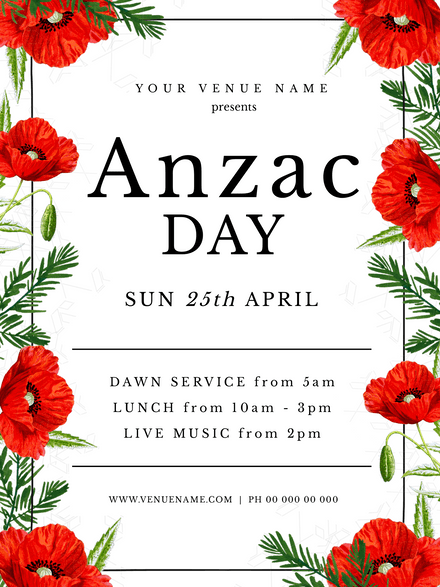 Anzac Day - Poster Template - Easil