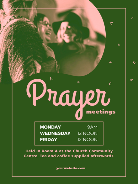 Prayer Meetings Timetable - Poster Template - Easil
