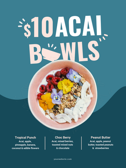 Acai Bowl Blue Template - Poster - Easil