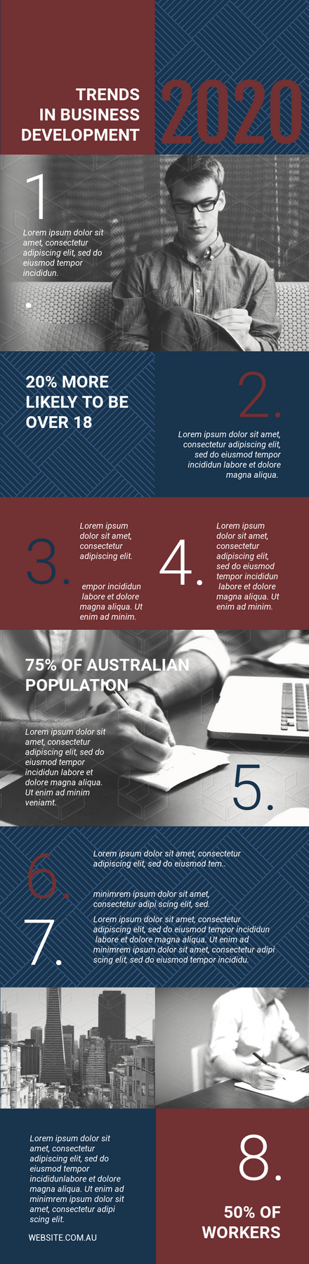 Trends in Business Development 8 Section Infographic Template ...